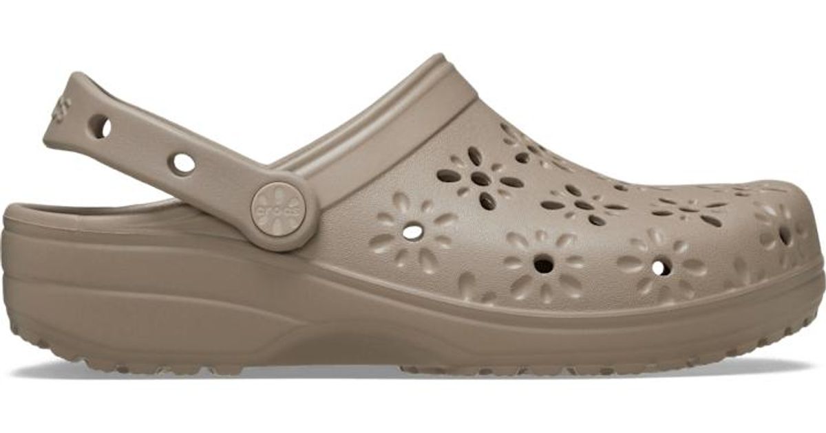 Crocs™ Classic Floral Cut-Out Clog; Taupe in Black | Lyst