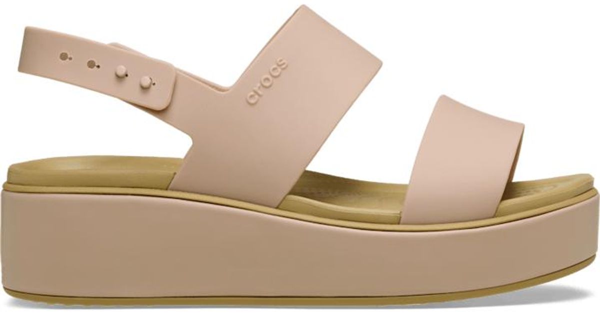 Crocs™ Brooklyn Matte Wrap Low Wedge in Black | Lyst