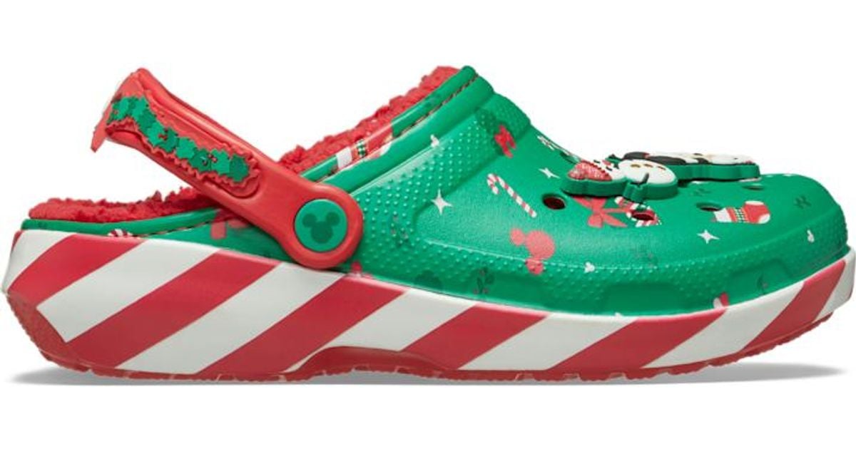 Crocs™ Mickey Holiday Lined Classic Clog in Black | Lyst