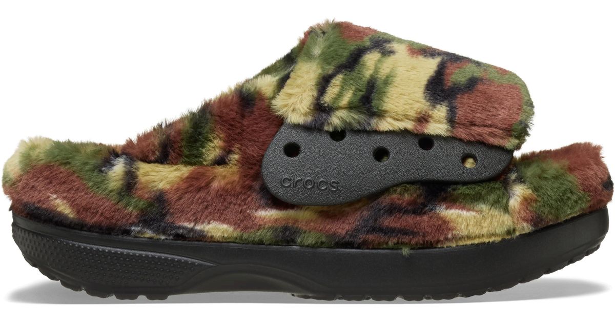 Crocs™ Classic Unfurgettable Camo Slide in Black | Lyst UK