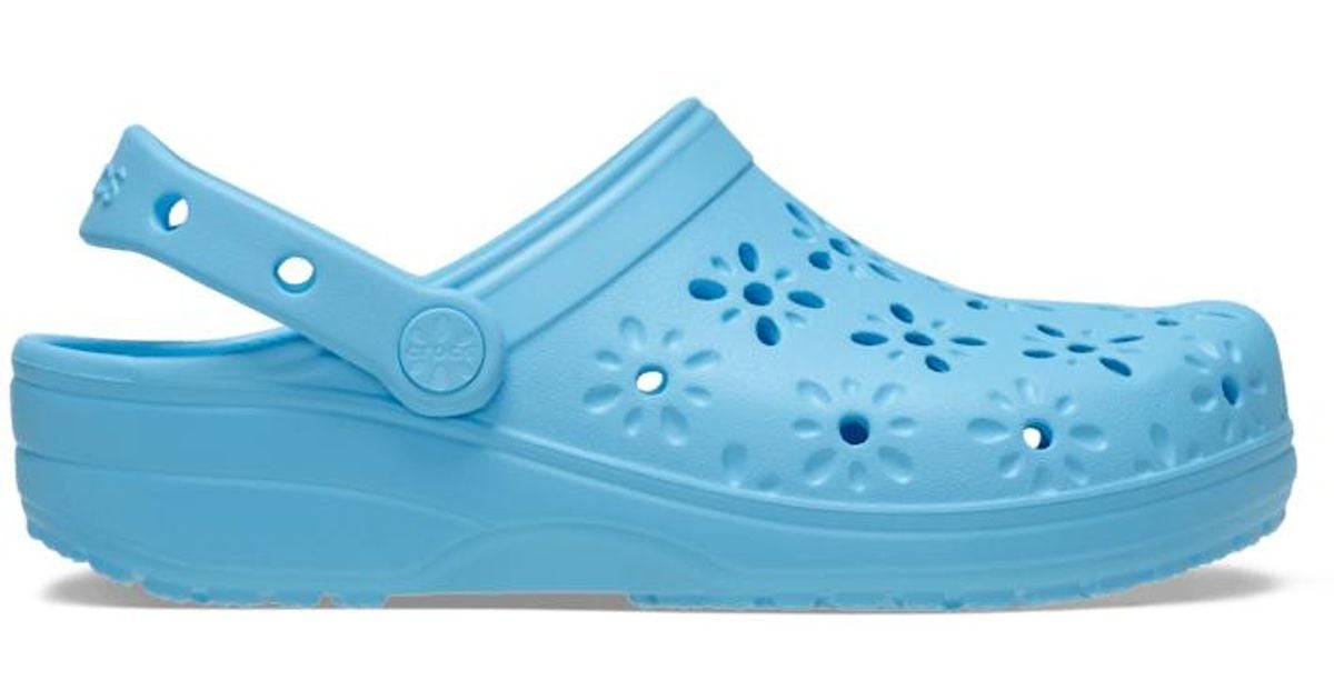Crocs™ Classic Floral Cut-Out Clog; Tinted Glass in Blue | Lyst