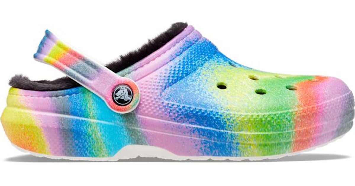 Crocs™ Classic fur lined spray dye clogs in Schwarz | Lyst DE