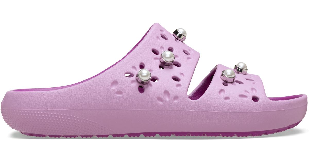 Crocs™ Classic Floral Cutout Elevated Sandal 2.0; Hydrangea in Purple ...