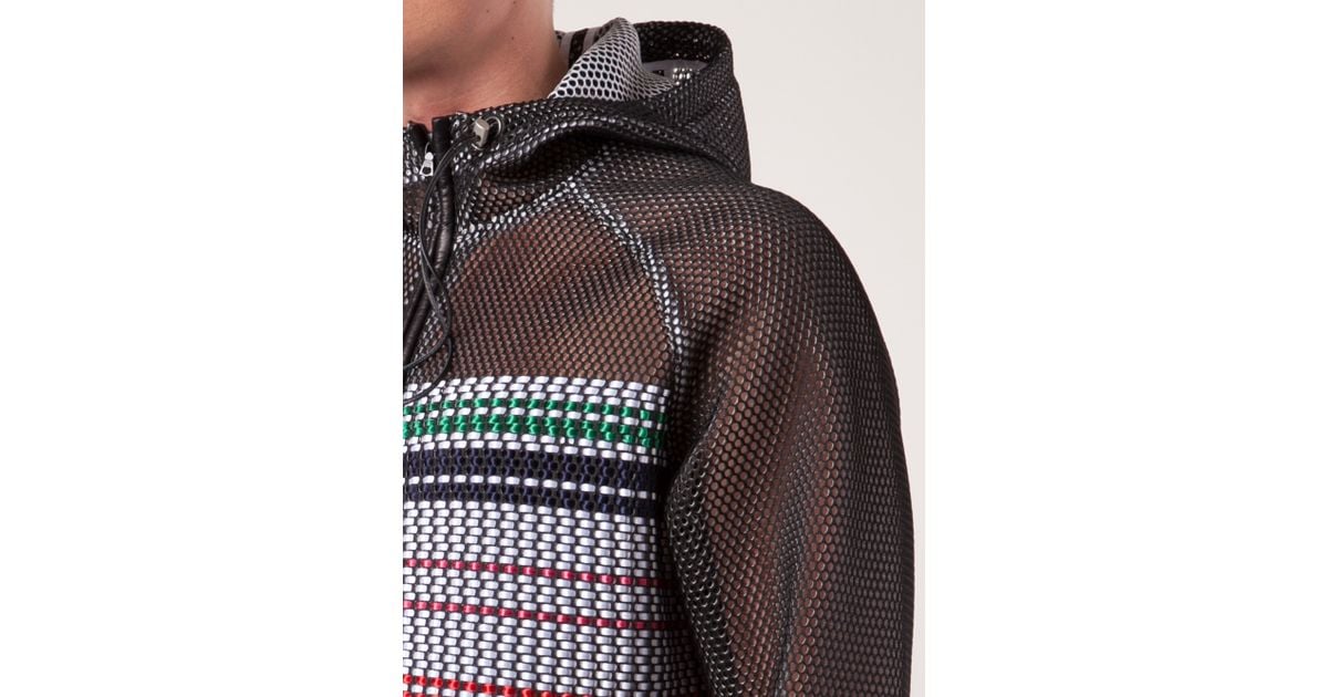 James Long Hooded Mesh Jacket in Black for Men | Lyst