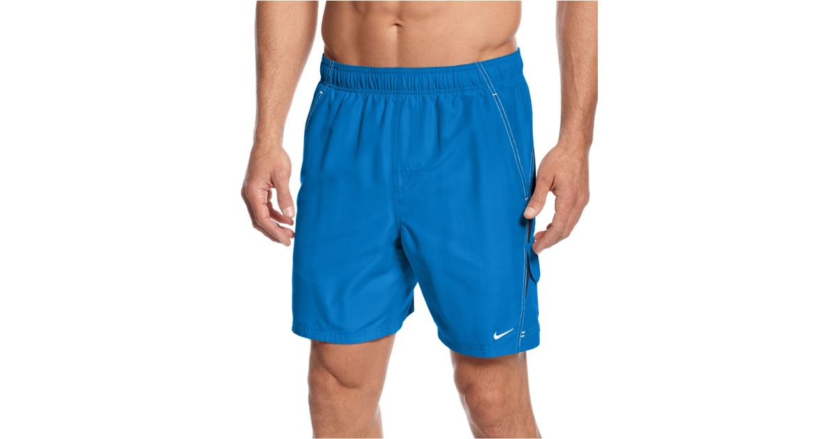 Nike Core Velocity Volley Swim Trunks in Blue for Men | Lyst