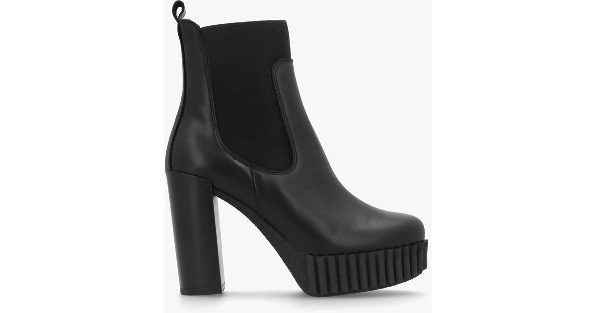 Alpe Ablush Black Leather Platform High Heel Ankle Boots | Lyst