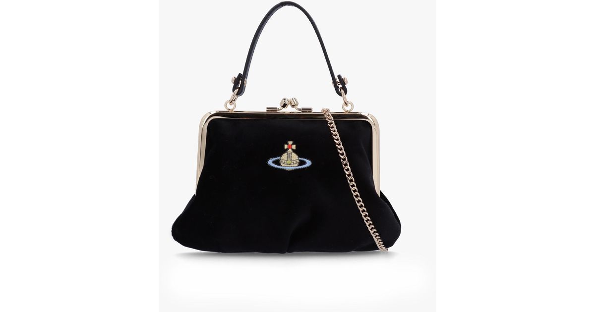 Vivienne Westwood Granny Frame Cotton Purse On A Chain in Black | Lyst UK