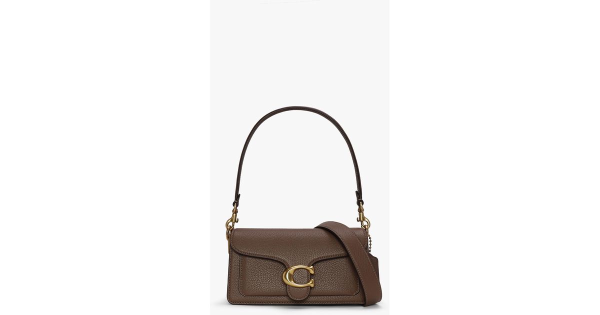 COACH Tabby 20 Dark Stone Leather Shoulder Bag in Metallic | Lyst