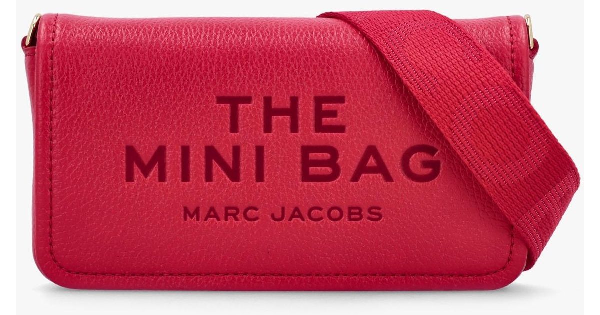 Marc Jacobs The Leather Mini True Cross-Body Bag , Leather in Red | Lyst
