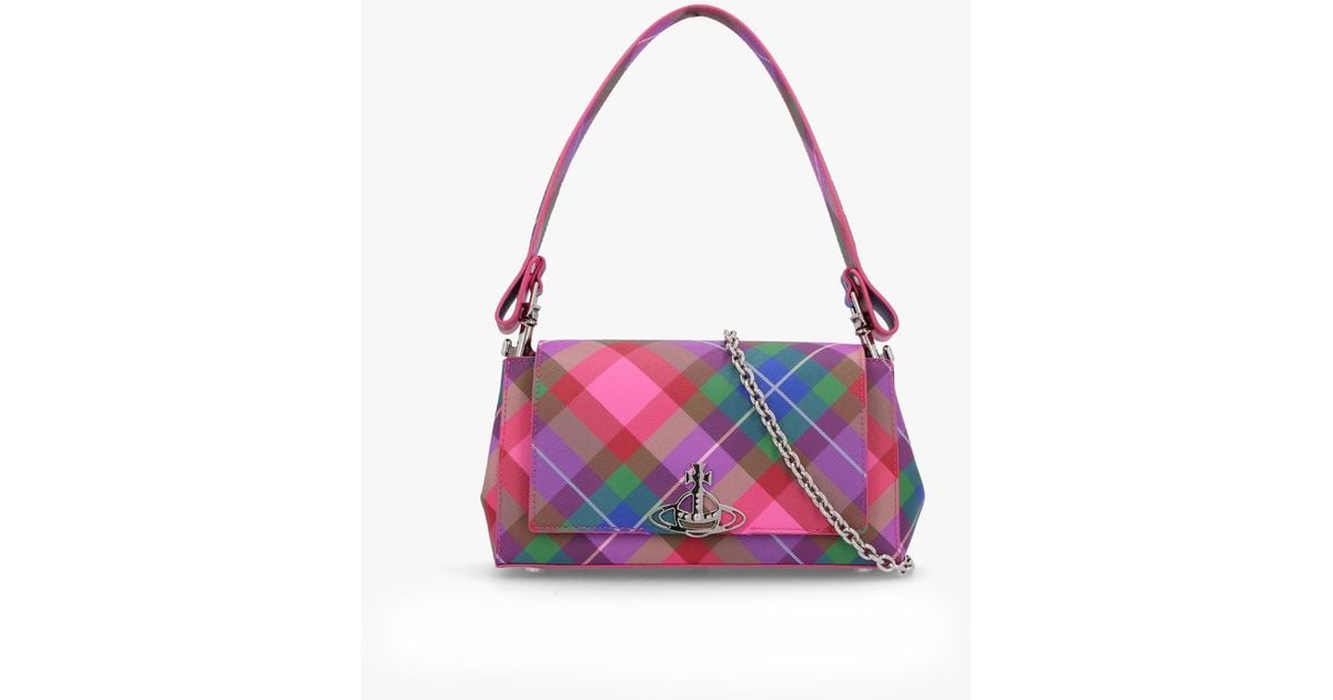 Vivienne Westwood Hazel Medium Candy Tartan Shoulder Bag in Pink | Lyst