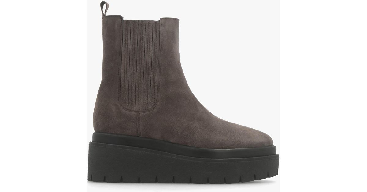 Alpe Alpie Grey Suede Crepe Sole Chelsea Boots in Brown | Lyst