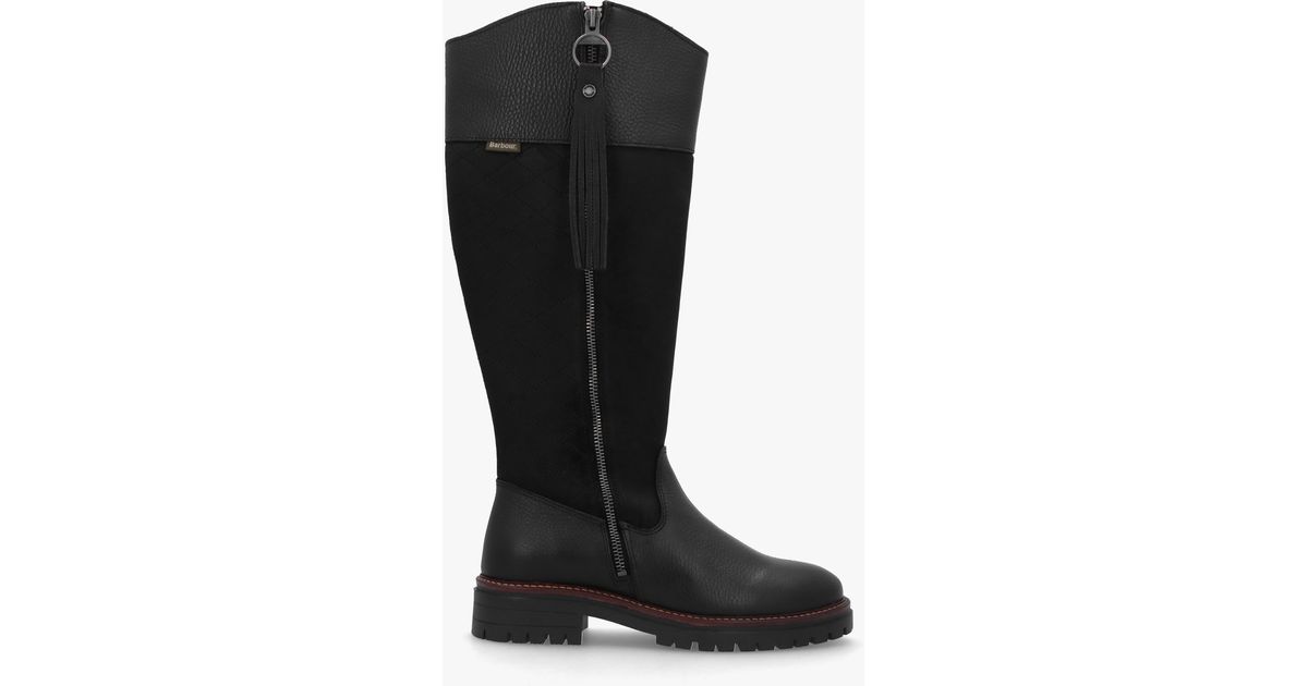 Barbour Ingrid Knee High Boots in Black | Lyst