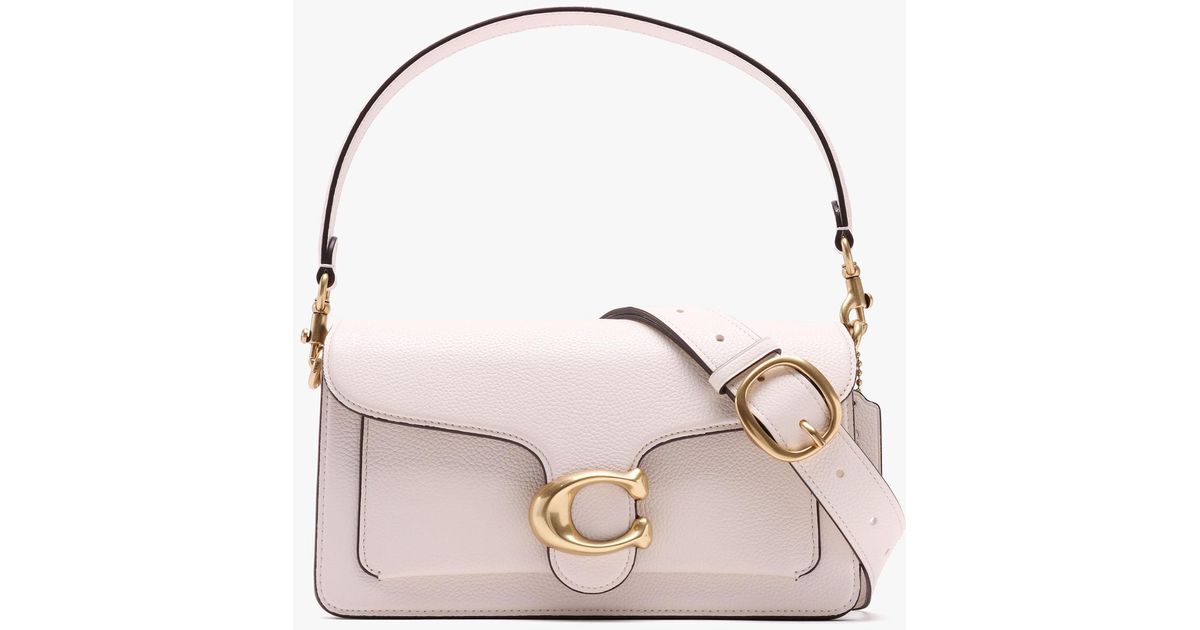 COACH Tabby 26 Chalk Leather Shoulder Bag in Pink | Lyst
