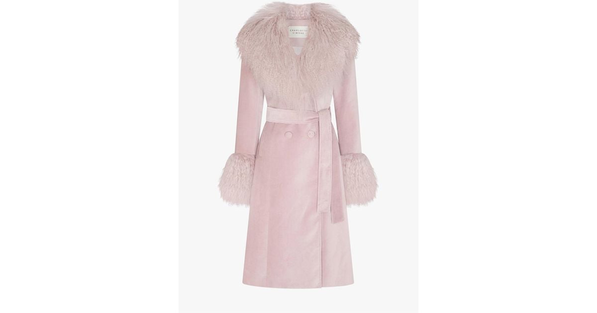 Charlotte Simone Penny 70's Dusty Pink Mongolian Lambswool Long-line ...