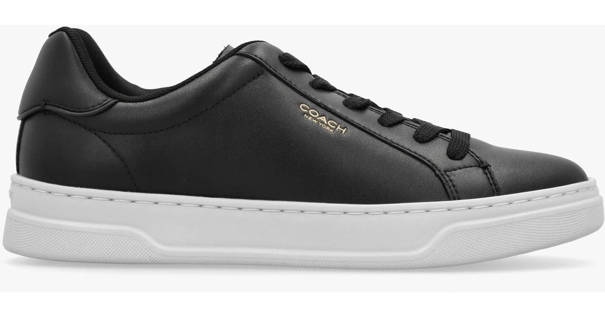 COACH High Line Black Optic White Leather Trainers | Lyst