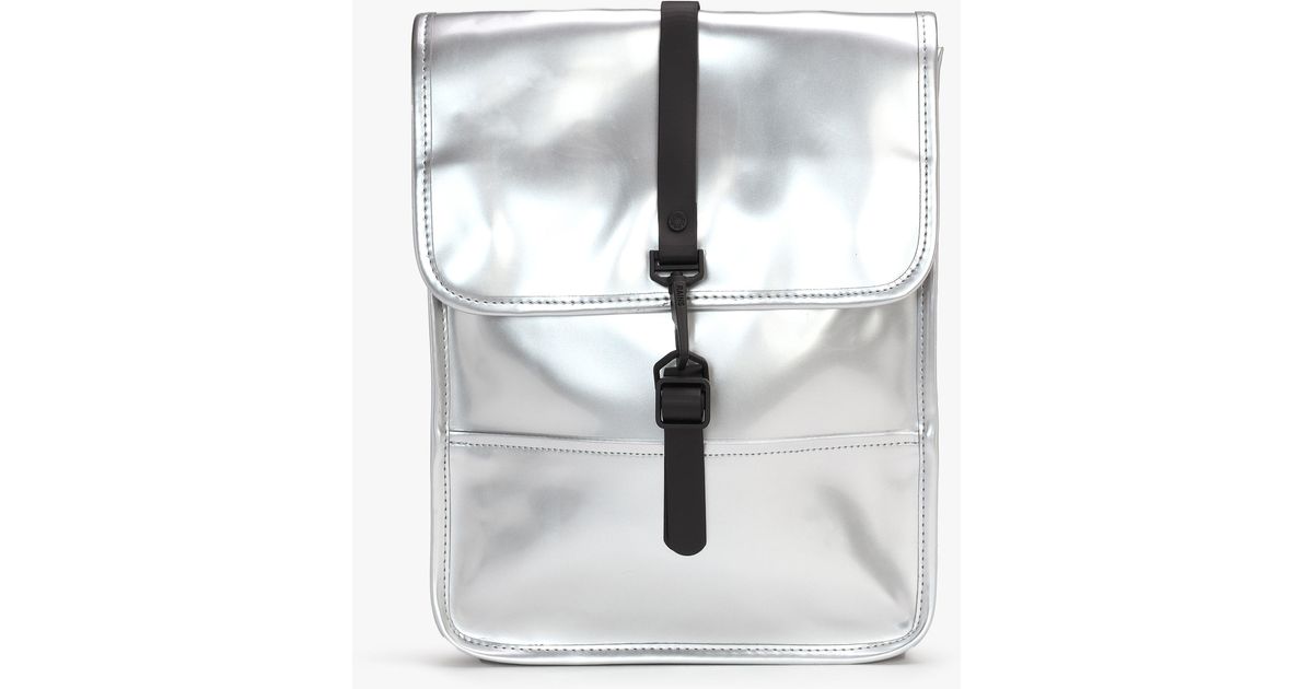 Rains Micro W3 Mirror Backpack in White | Lyst