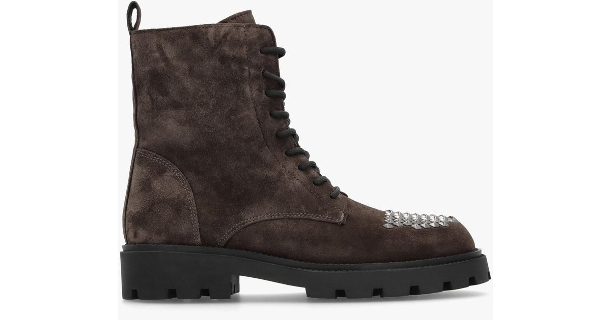 Alpe Abode Brown Suede Embellished Ankle Boots | Lyst