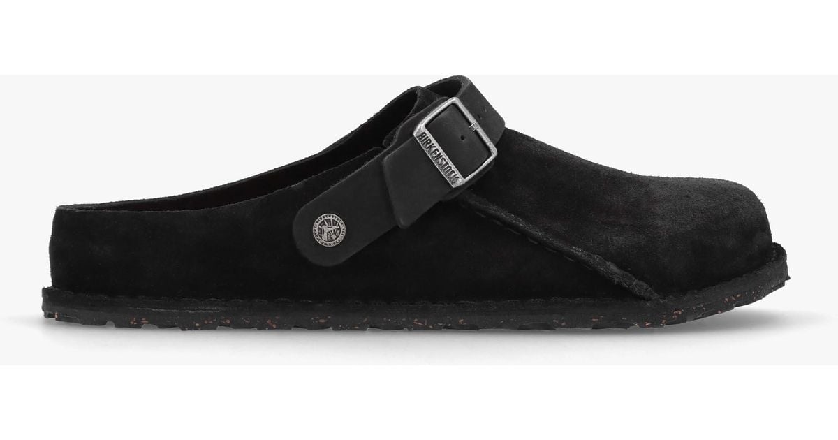 Birkenstock Lutry Premium Suede Leather Clogs in Black for Men | Lyst