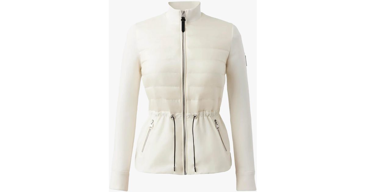 Mackage Joyce Hybrid Peplum Cream Jacket in White | Lyst