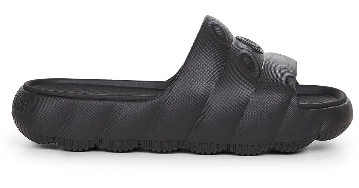 Moncler Eva Quilted Lilo Sliders in Black | Lyst