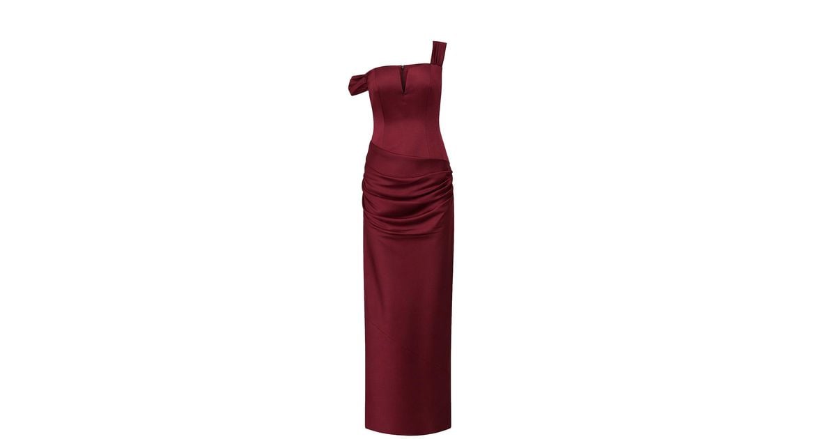 Alex Perry Dress Port Satin Crepe in Red | Lyst UK