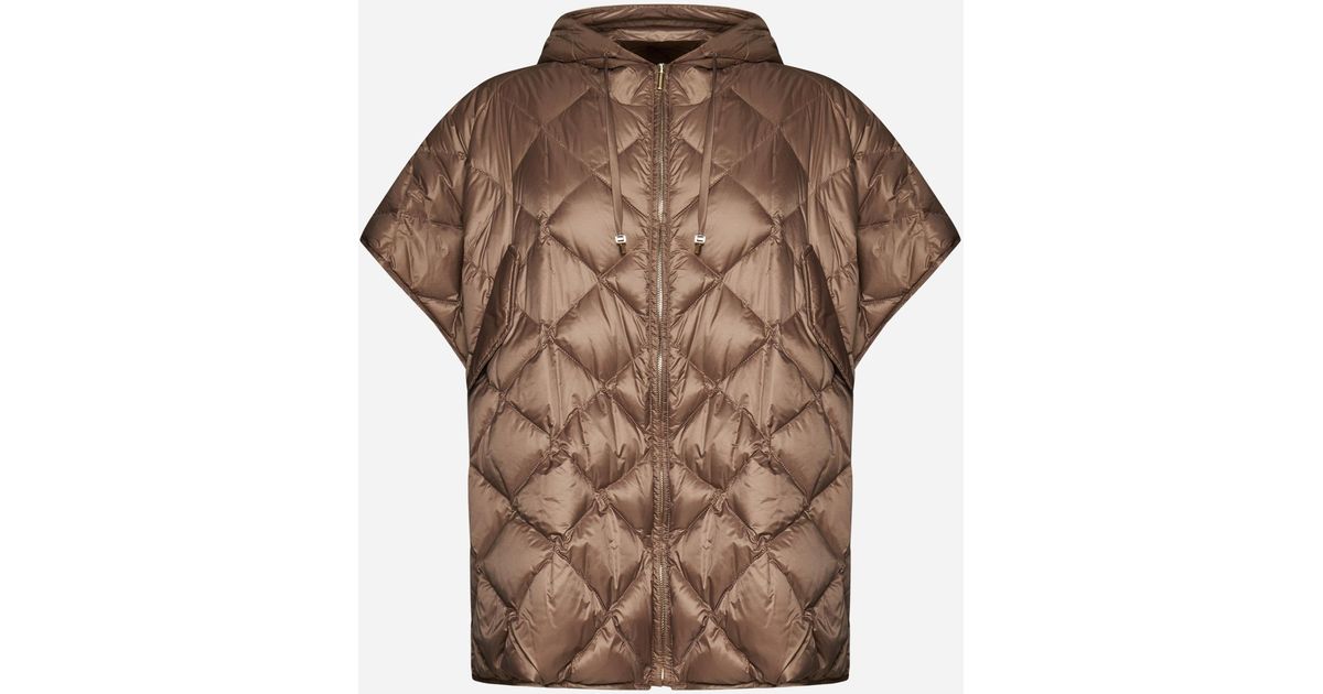 Max Mara Treman Quilted Nylon Down Jacket in Brown | Lyst UK