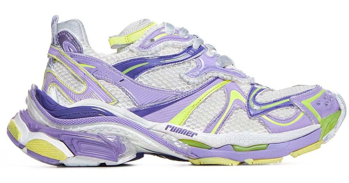 Balenciaga Runner 2.0 Mesh And Faux Leather Sneakers in Blue | Lyst