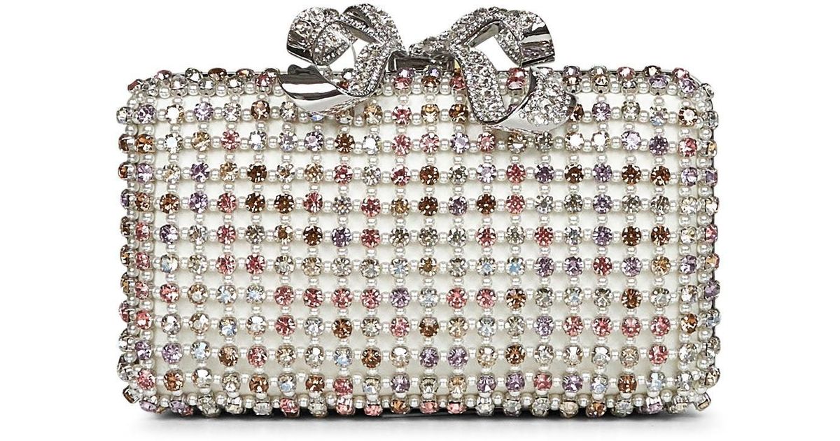 Self-Portrait Self Portrait Multi Crystal Clutch in White | Lyst UK