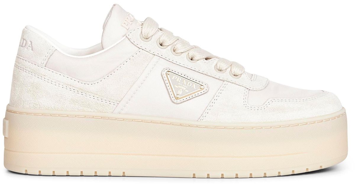 PRADA CALZATURE Downtown Bold Sneakers in White | Lyst UK