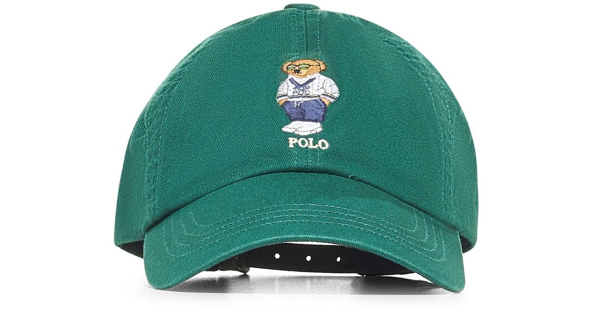 Polo Ralph Lauren Twill Polo Bear Cap in Green for Men | Lyst