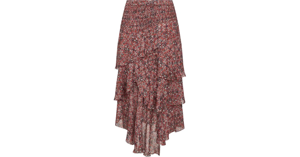 Isabel Marant Rust Printed Georgette Brigitte Midi Skirt in Purple ...
