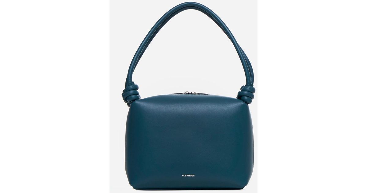 Jil Sander Giro Leather Small Bag in Blue | Lyst