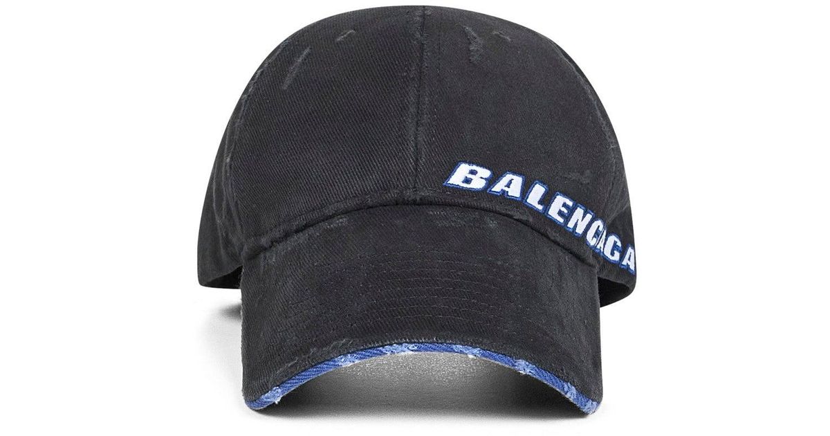 Balenciaga Drill Tilted Typo Baseball Cap in Blue for Men | Lyst