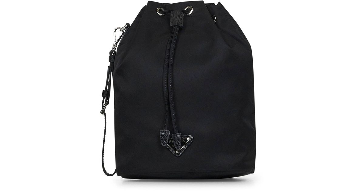 Prada Bucket Pouch Bag in Black | Lyst