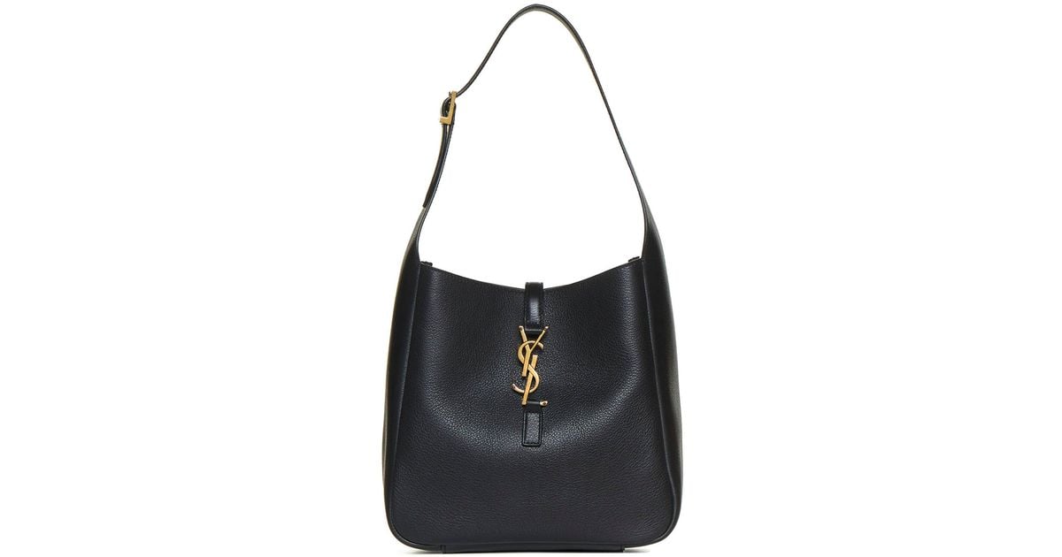 Saint Laurent Le 5 Ã€ 7 Supple Small Leather Shoulder Bag in Black | Lyst