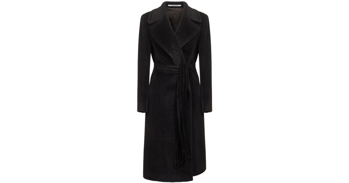 Tagliatore Alpaca And Wool Molly Wrap Coat in Black | Lyst UK