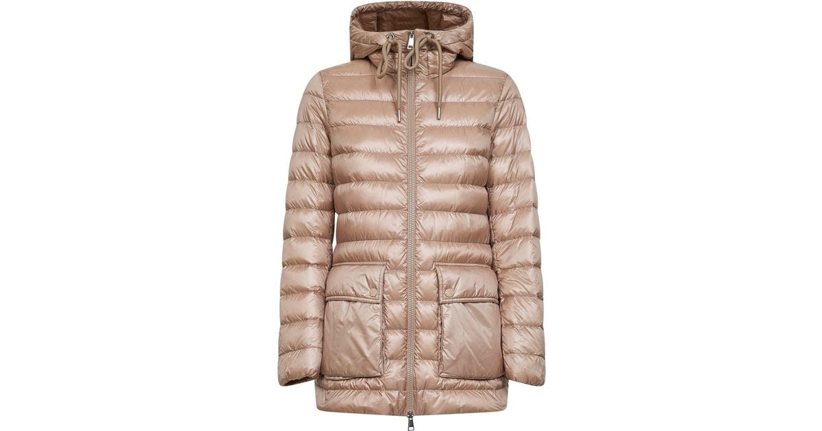 Moncler Jasmin Hooded Short Down Jacket in Natural | Lyst UK