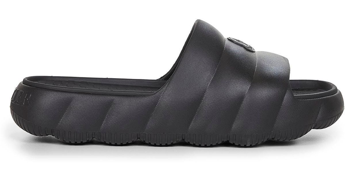 Moncler Eva Quilted Lilo Sliders in Black for Men | Lyst