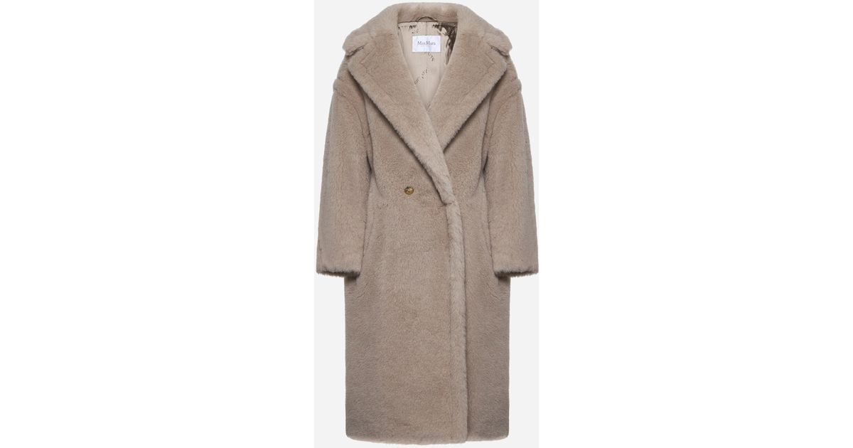 Max Mara Teddy Bear Icon Alpaca And Wool Coat in Natural | Lyst