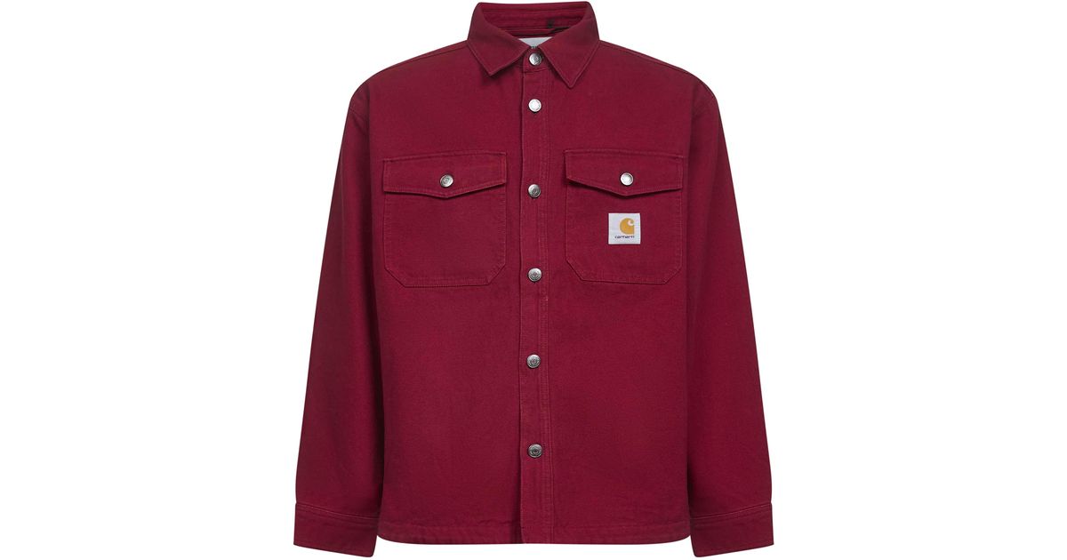 Carhartt Selby Shirt Jac Shirt Jacket in Red for Men | Lyst UK
