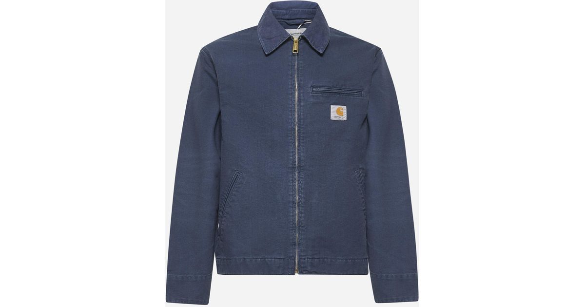 Carhartt Blue Canvas Detroit Jacket for Men | Lyst