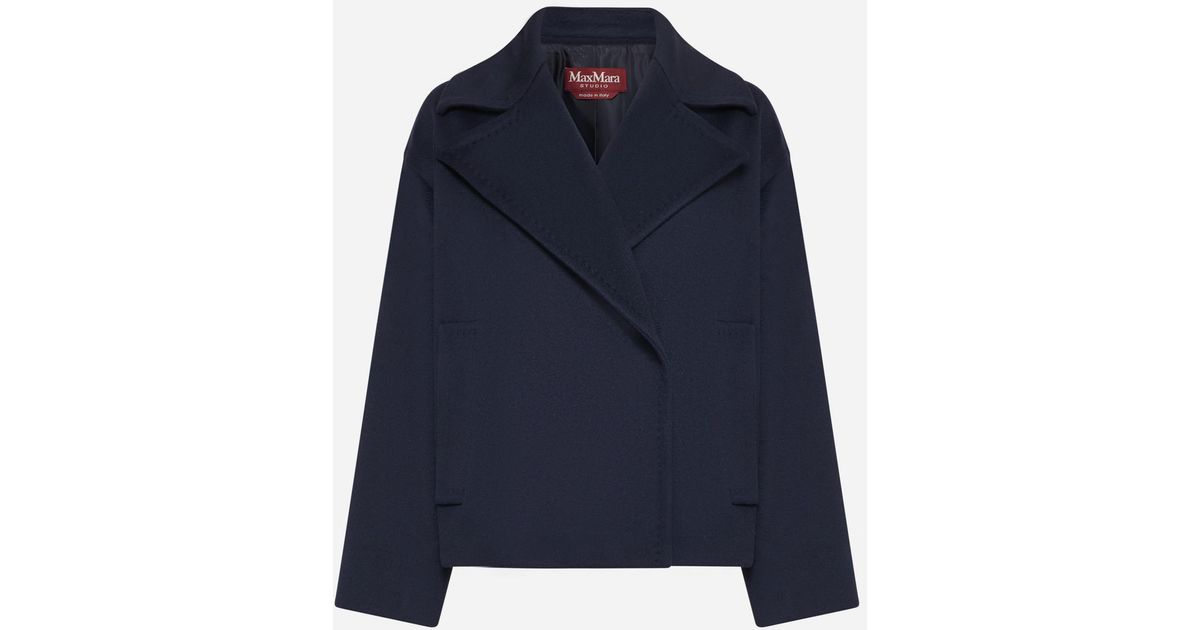Max Mara Cabala Wool Peacoat in Blue | Lyst