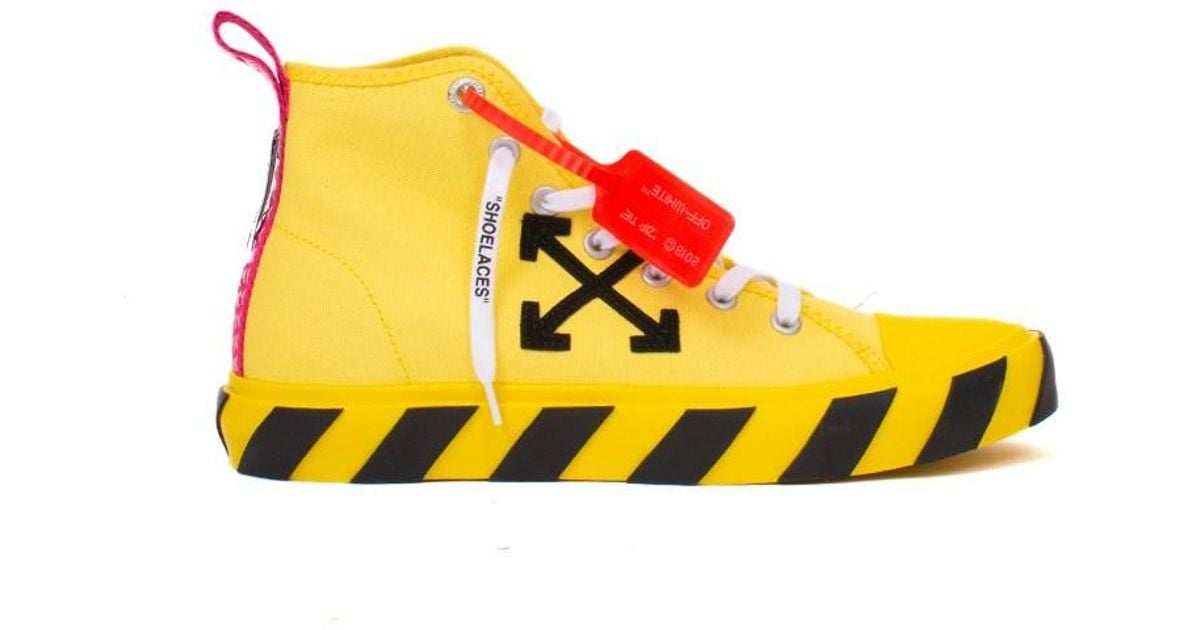 Off-White c/o Virgil Abloh Mid Top Sneakers in Yellow for Men | Lyst