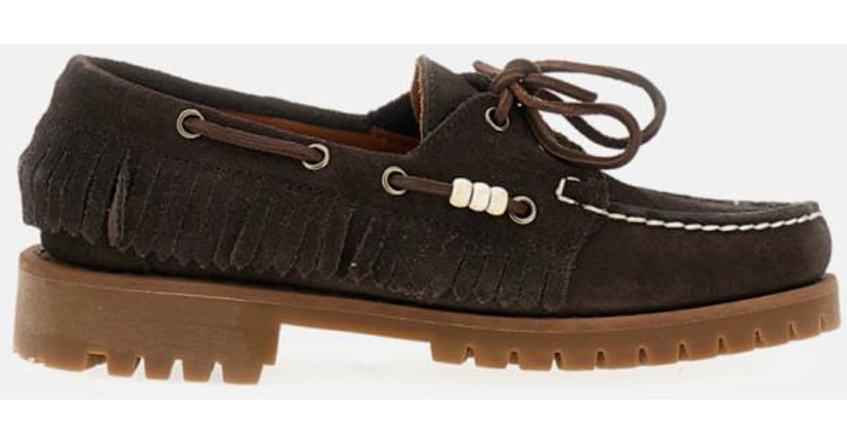 Sebago Suede Lace-Up Loafers in White | Lyst