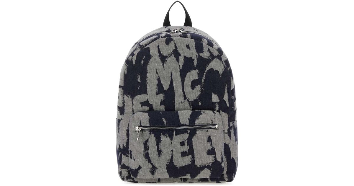 Alexander McQueen Embroidered Fabric Metropolitan Backpack in Black for ...