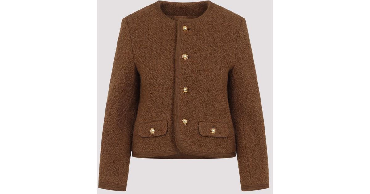 Celine Chelsea Blazer in Brown | Lyst