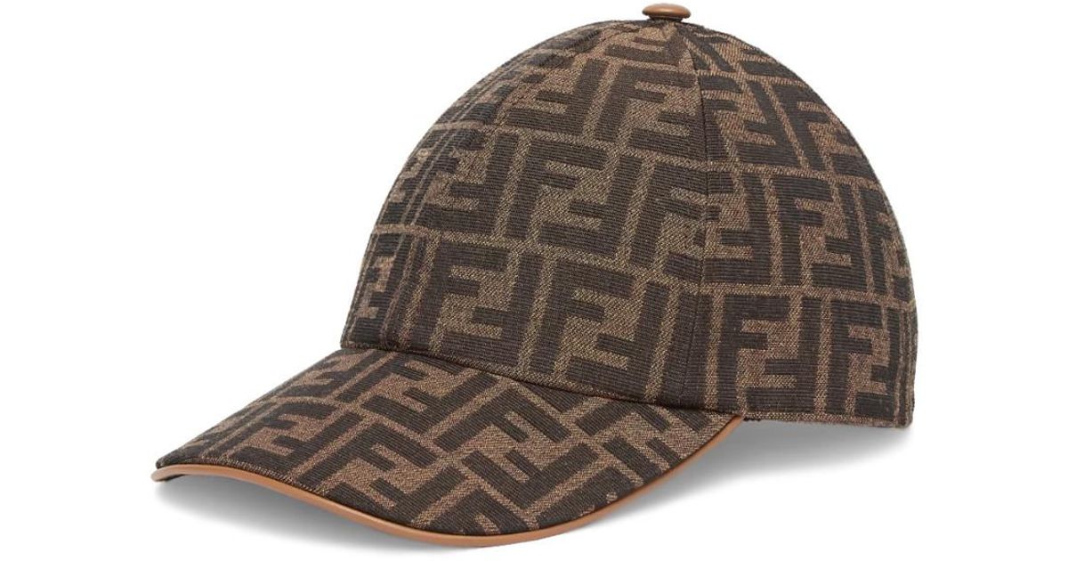 Fendi Logo Baseball Hat in Brown | Lyst