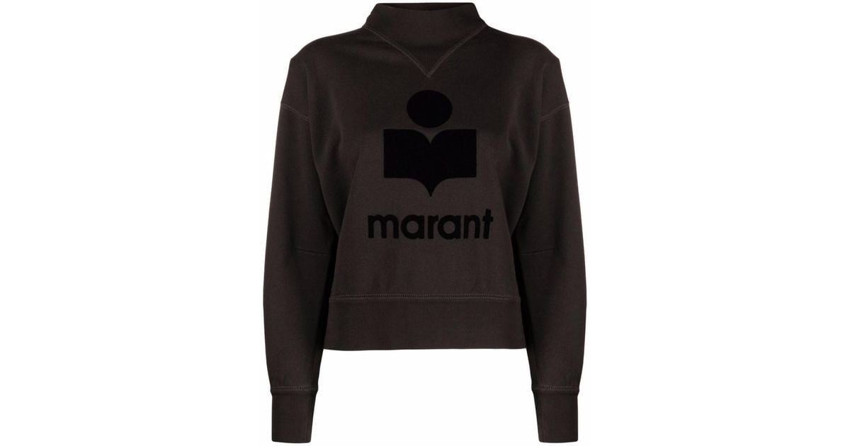 Isabel Marant Moby Sweatshirt With Logo And High Neck in Black | Lyst