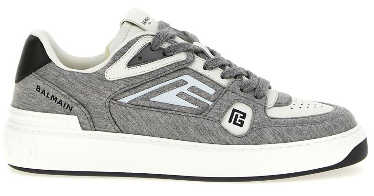 Balmain B-Court Skate Sneakers in Gray for Men | Lyst