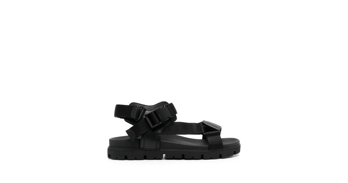 Prada Buckle-Fastening Open-Toe Sandals in Black for Men | Lyst